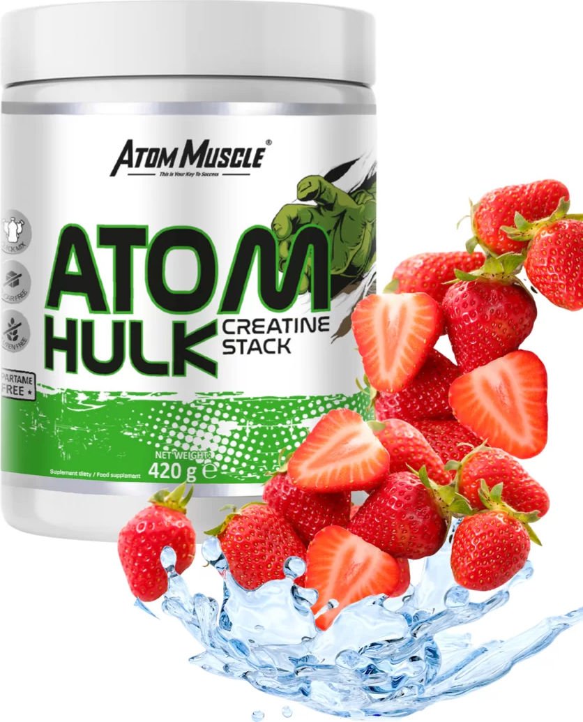 Stack kreatynowy Hulk 420g truskawkowy Atom Muscle - Sport-Shop.pl