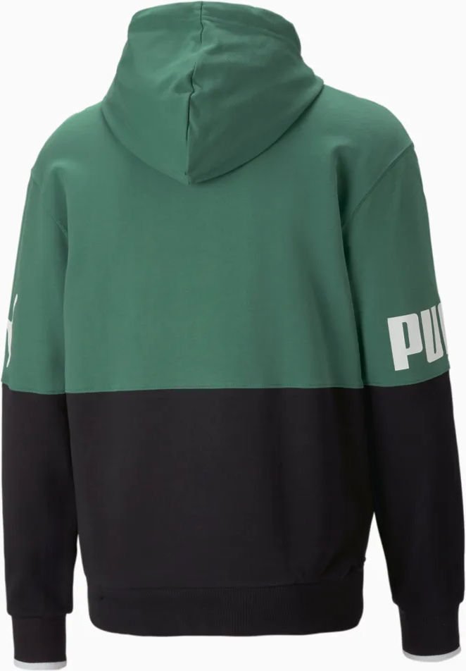Bluza męska Power Colorblock Hoodie TR Logo Puma - zielona