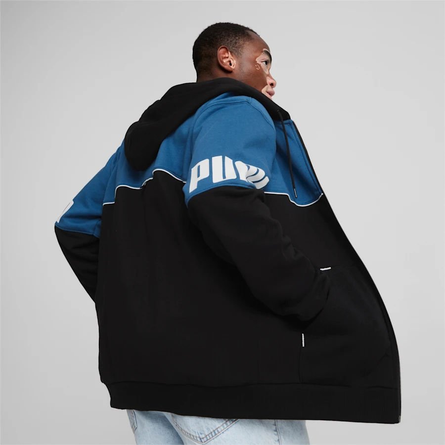 Bluza męska Power Colorblock Full-Zip Fl Puma - black/blue
