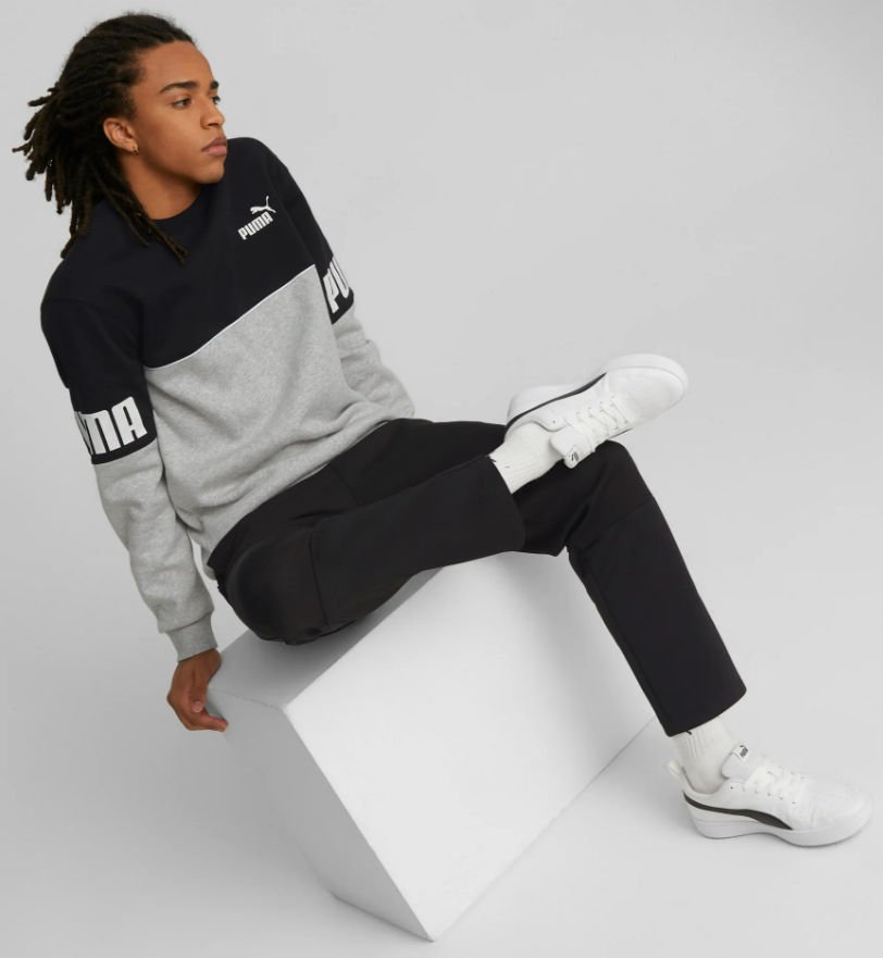 Bluza męska Power Colorblock Crew FL Light Puma - Sport-Shop.pl