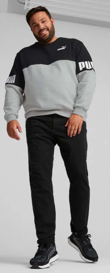Bluza męska Power Colorblock Crew FL Light Puma - Sport-Shop.pl