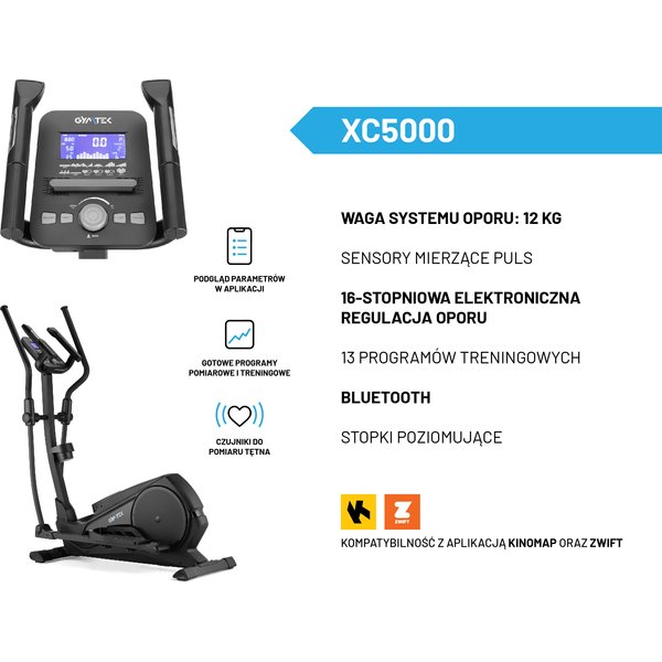 Orbitrek elektromagnetyczny XC5000 Gymtek - Sport-Shop.pl
