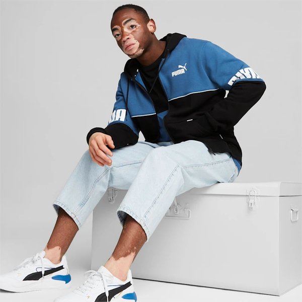 Bluza męska Power Colorblock Full-Zip Fl Puma - black/blue