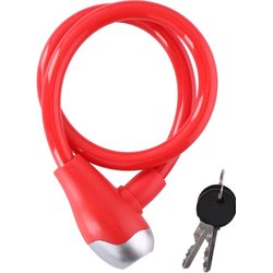 Zapięcie rowerowe spiralne na klucz 1,2x65cm Dunlop - czerwony